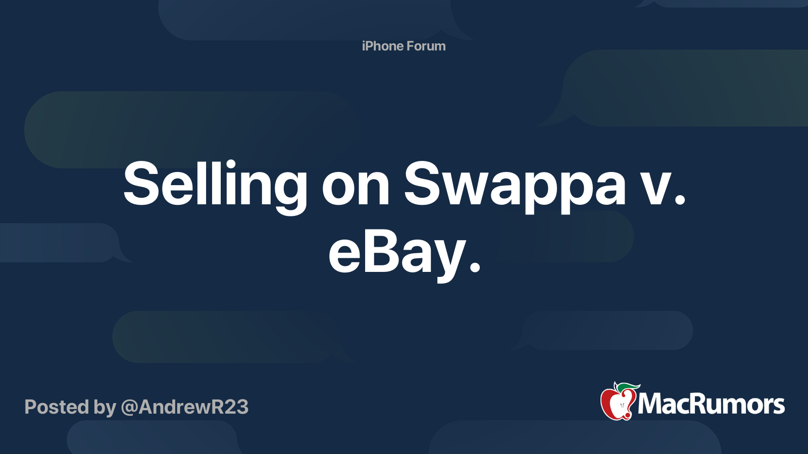 Selling on Swappa v. eBay. | MacRumors Forums
