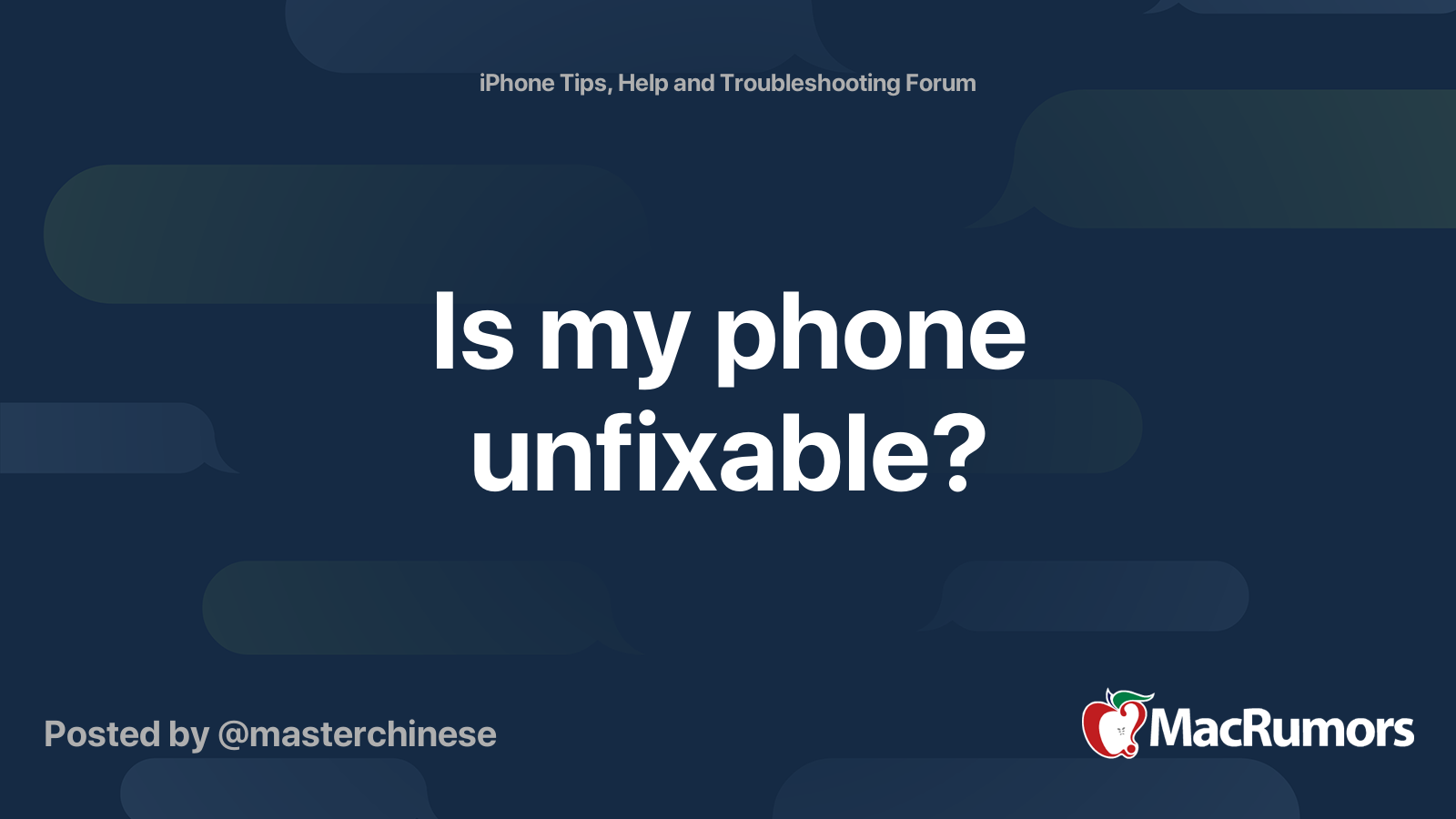 Is my phone unfixable? | MacRumors Forums