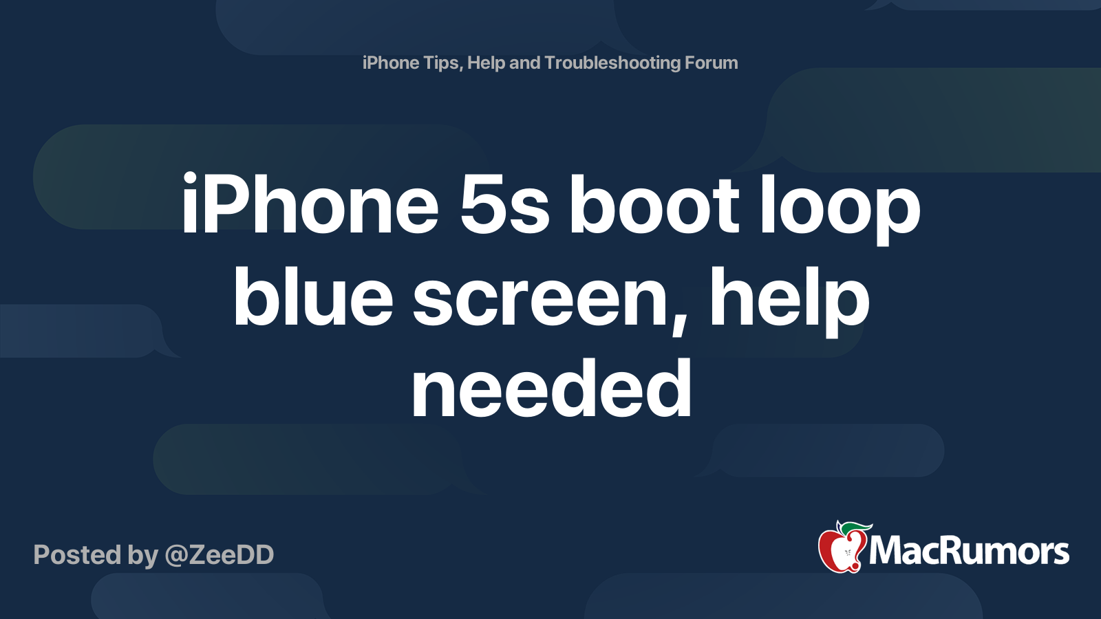 iPhone 5s boot loop blue screen, help needed | MacRumors Forums