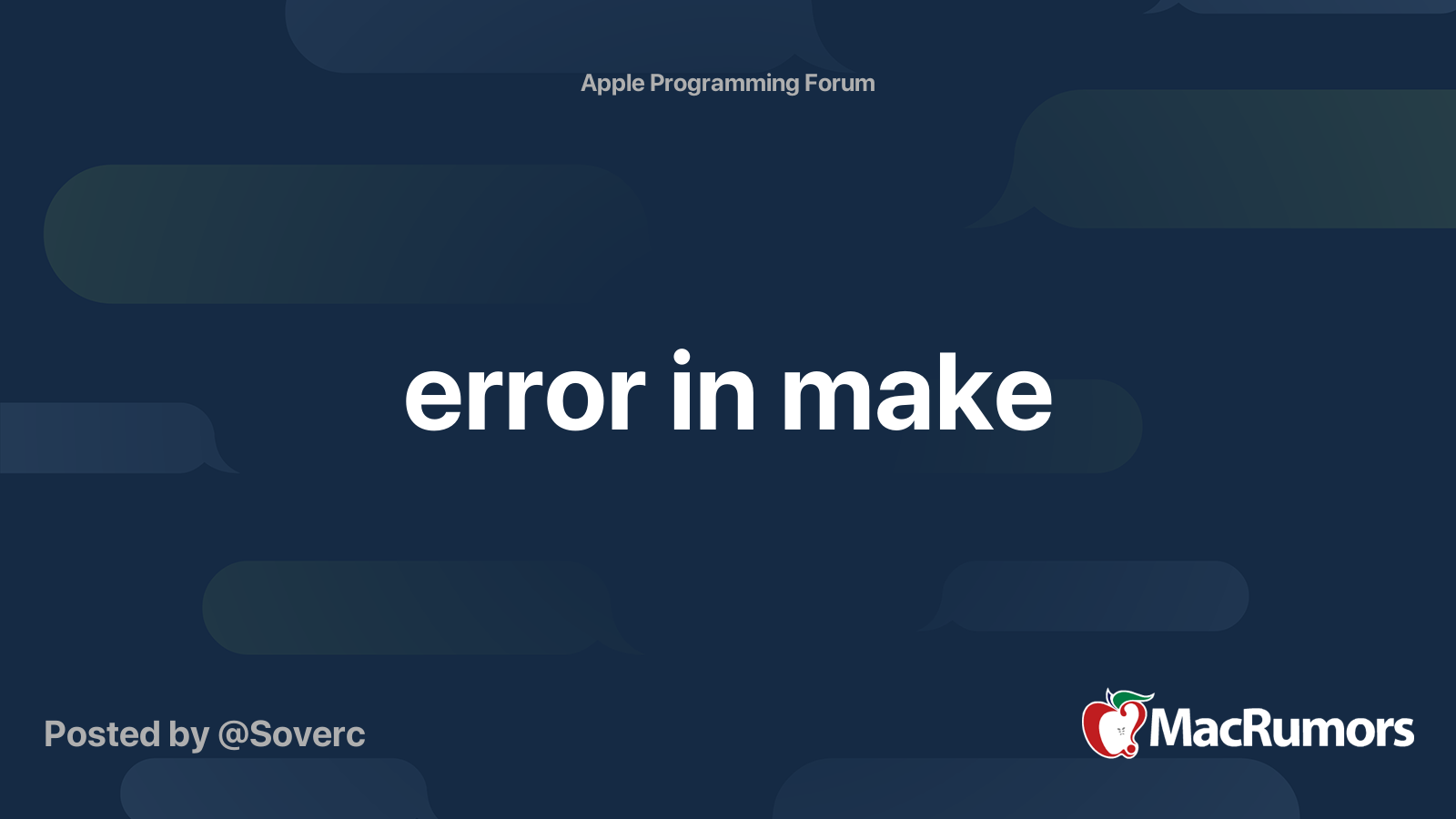 error in make | MacRumors Forums