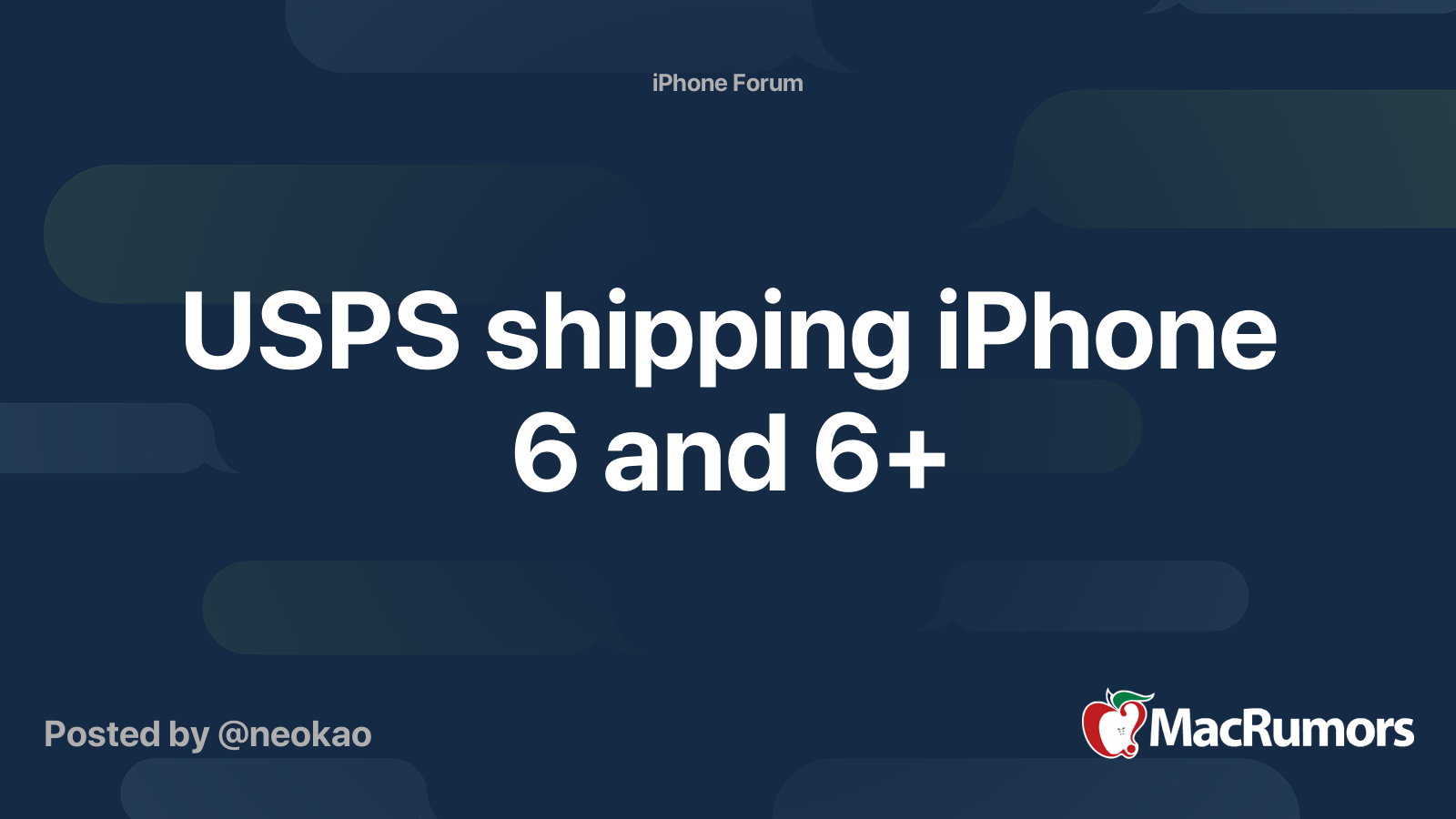 USPS shipping iPhone 6 and 6+ | MacRumors Forums