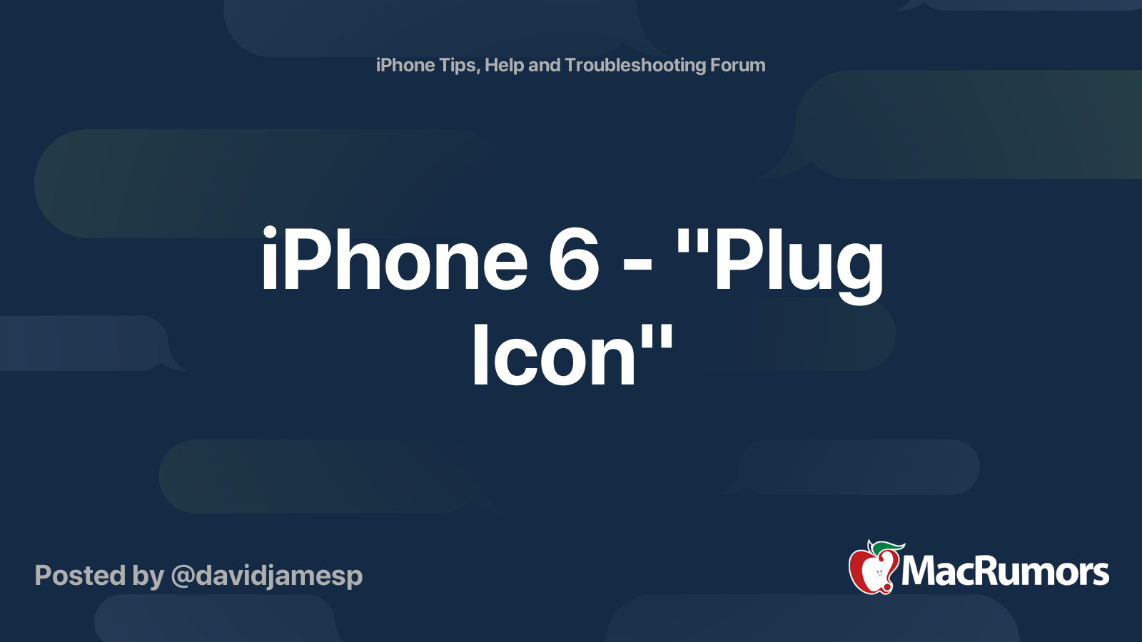 iPhone 6 - "Plug Icon" | MacRumors Forums