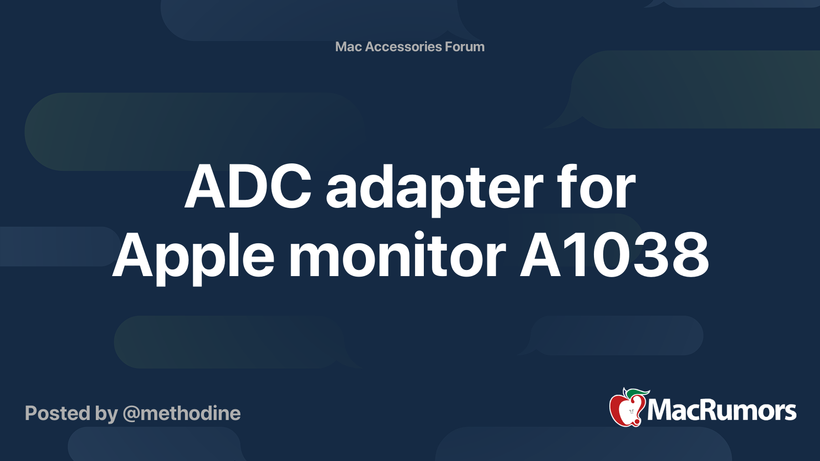 ADC adapter for Apple monitor A1038 | MacRumors Forums