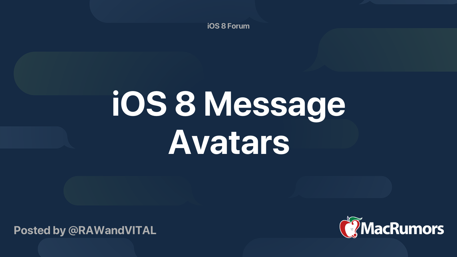 iOS 8 Message Avatars | MacRumors Forums