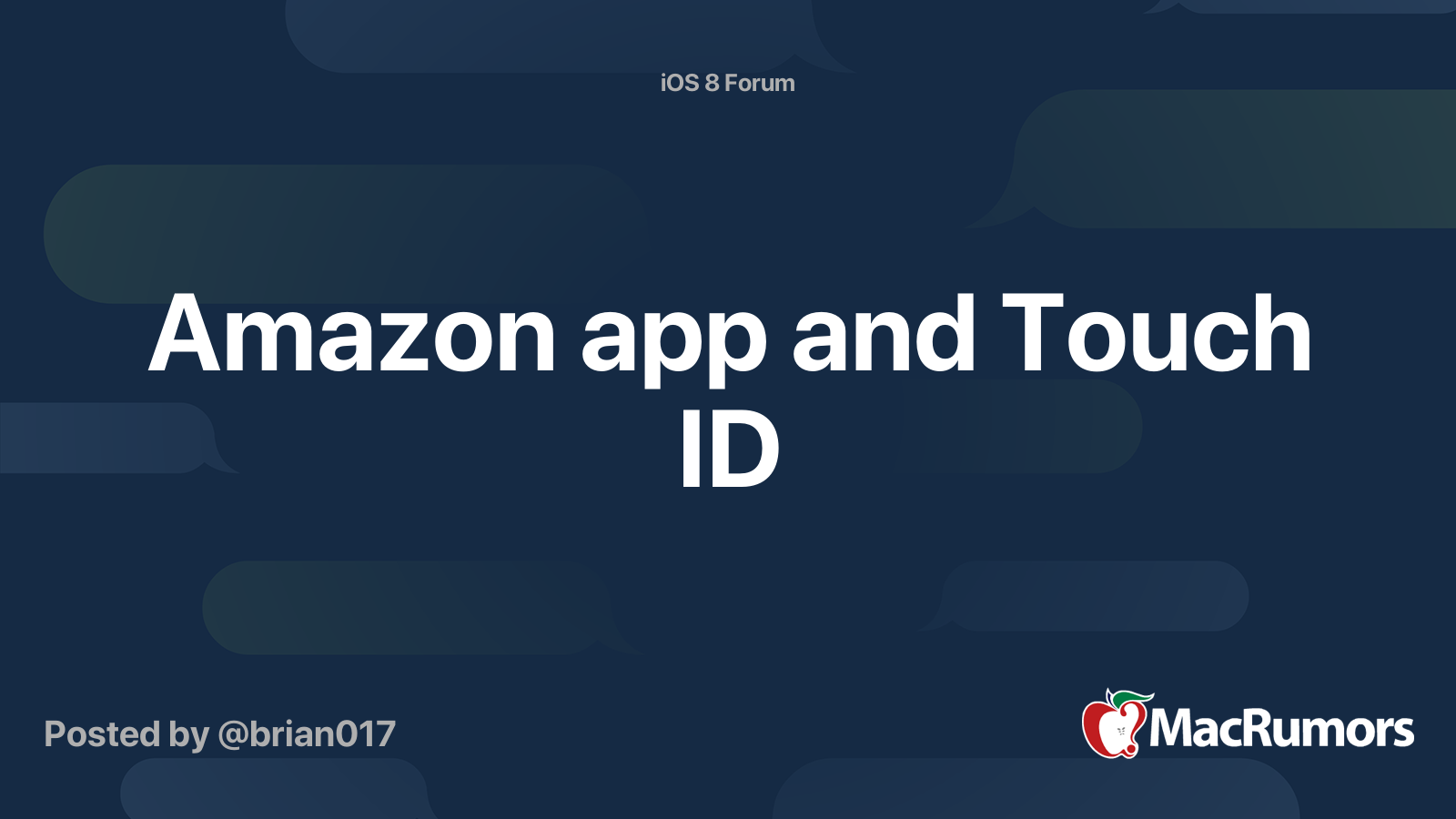 Amazon app and Touch ID | MacRumors Forums