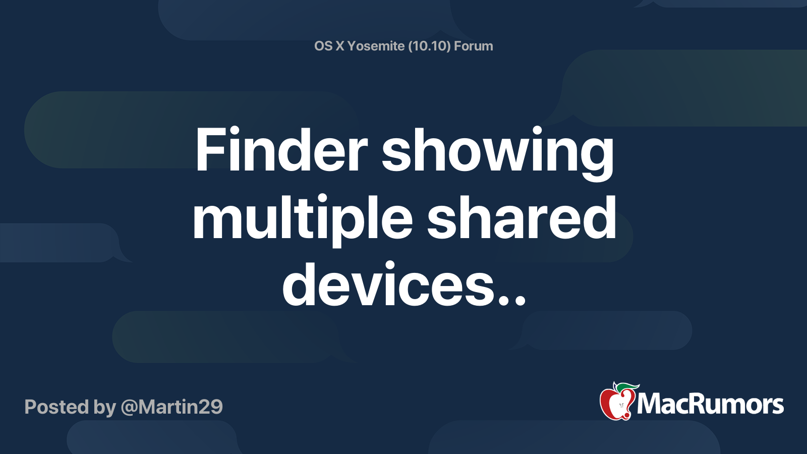 Finder showing multiple shared devices.. | MacRumors Forums