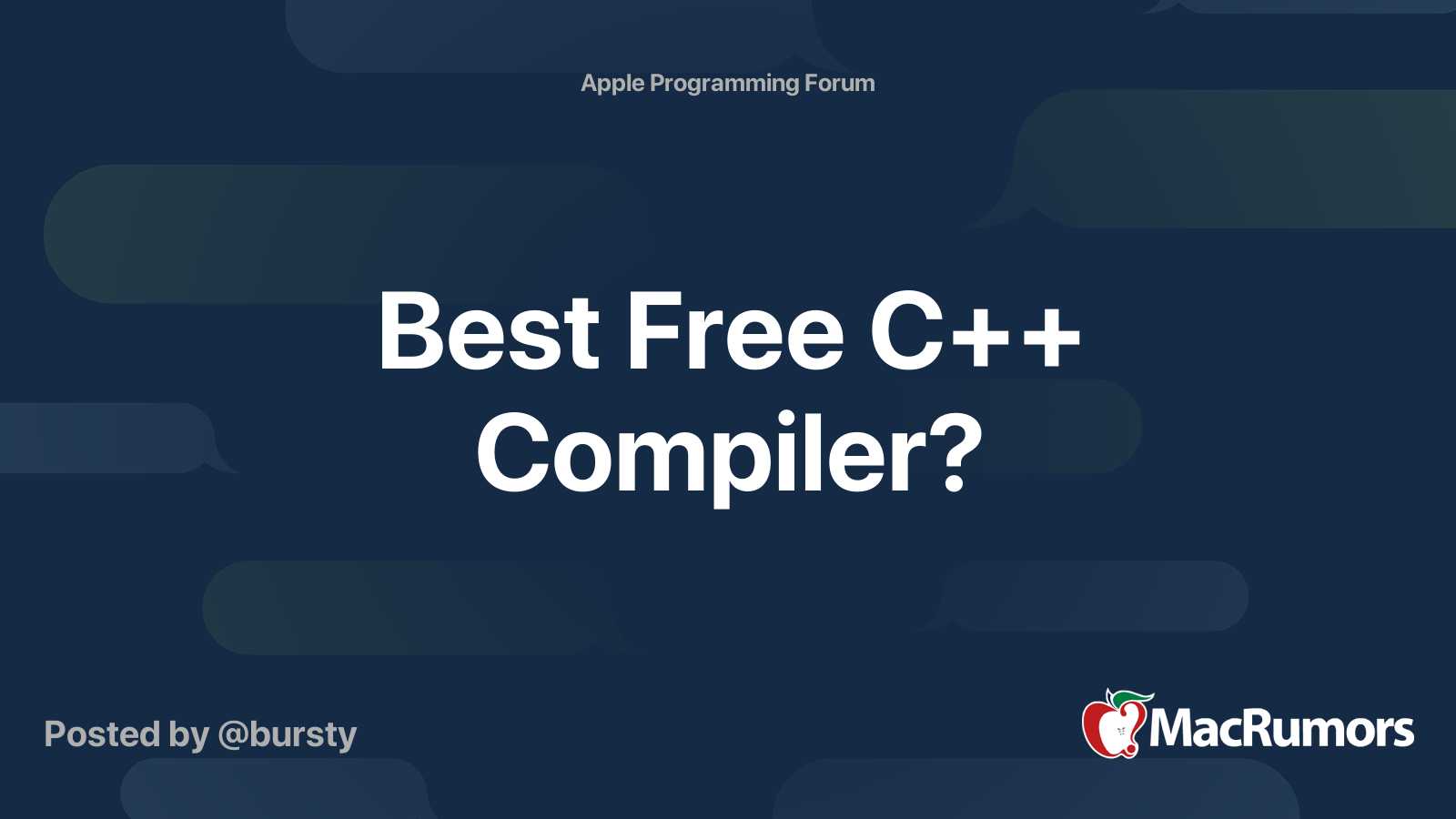 Best Free C++ Compiler? | MacRumors Forums