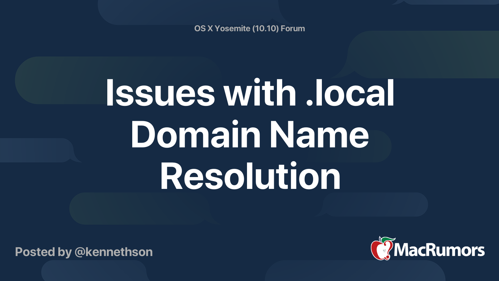 Issues with .local Domain Name Resolution | MacRumors Forums