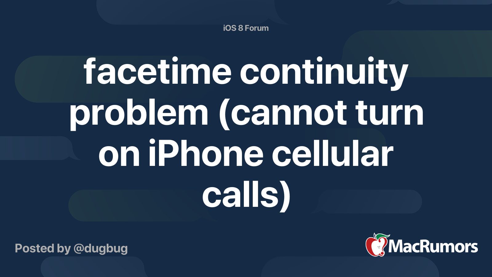 facetime continuity problem (cannot turn on iPhone cellular calls) | MacRumors Forums