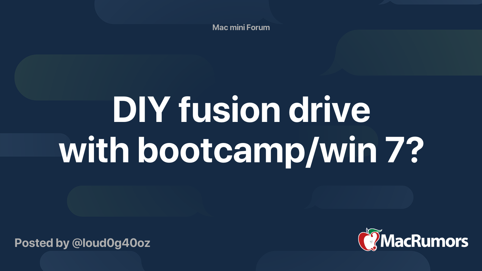 DIY fusion drive with bootcamp/win 7? | MacRumors Forums