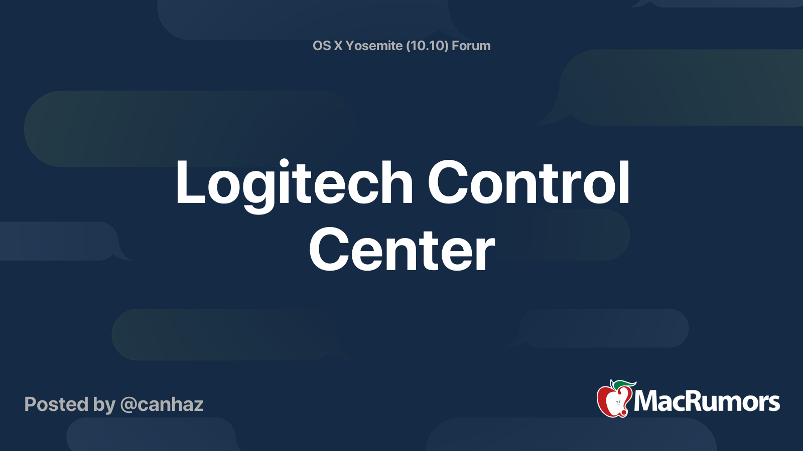 Logitech Control Center | MacRumors Forums