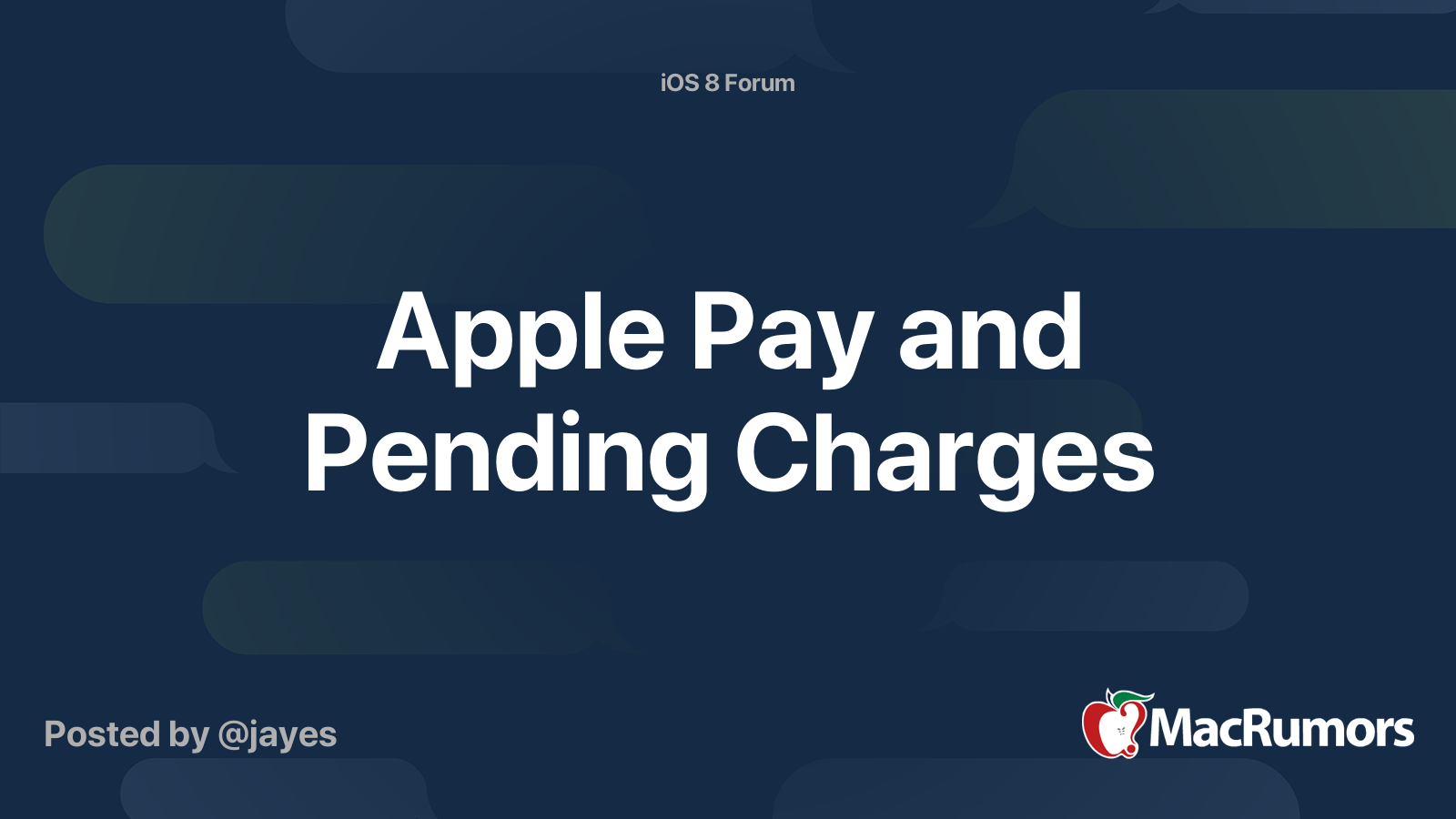 Apple Pay and Pending Charges | MacRumors Forums