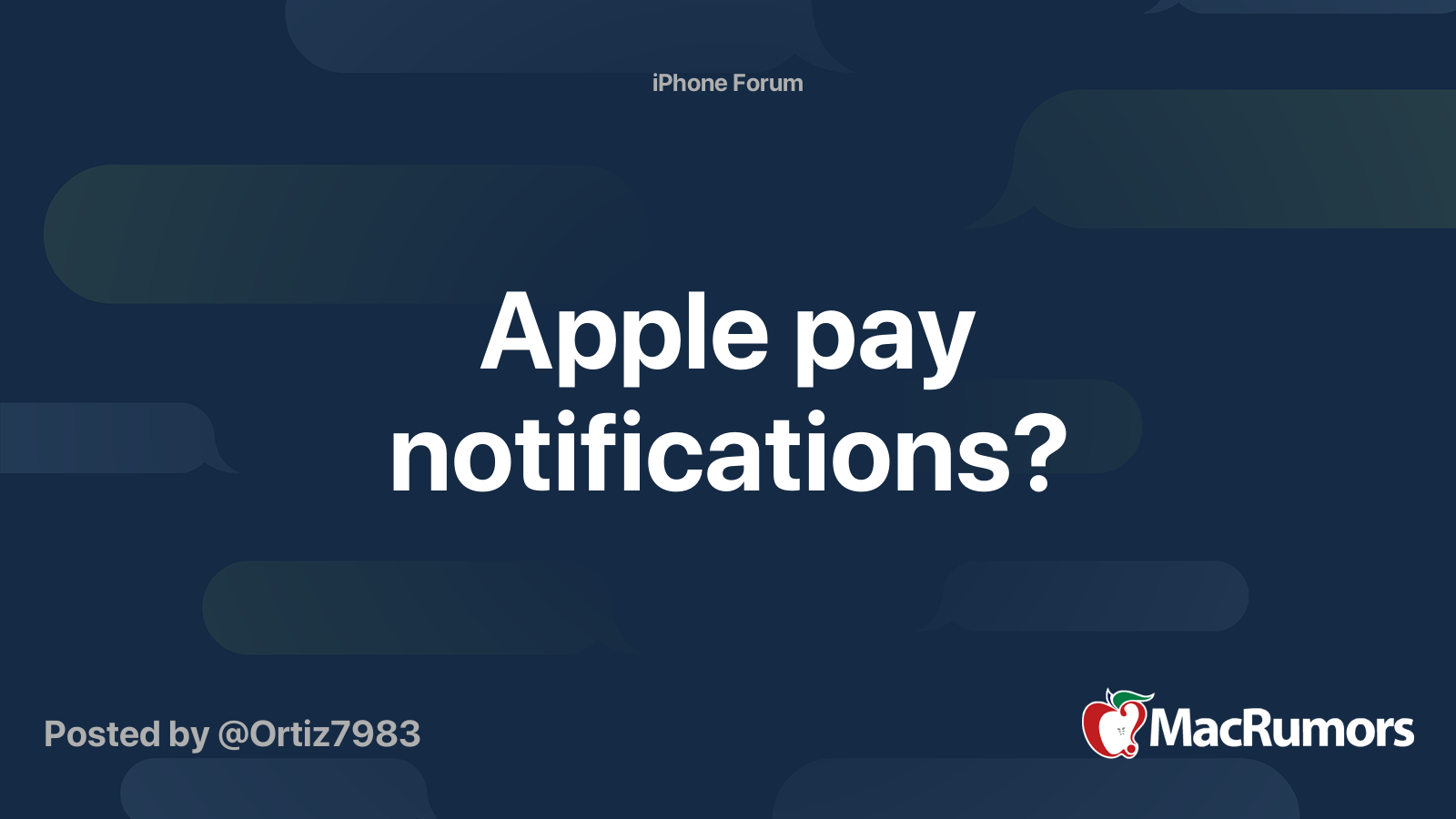 Apple pay notifications? | MacRumors Forums