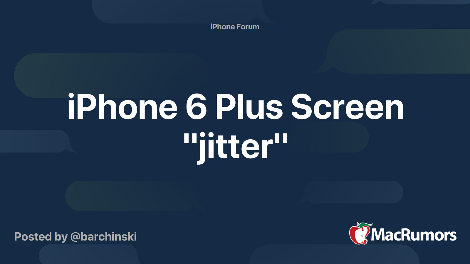 iPhone 6 Plus Screen "jitter" | MacRumors Forums