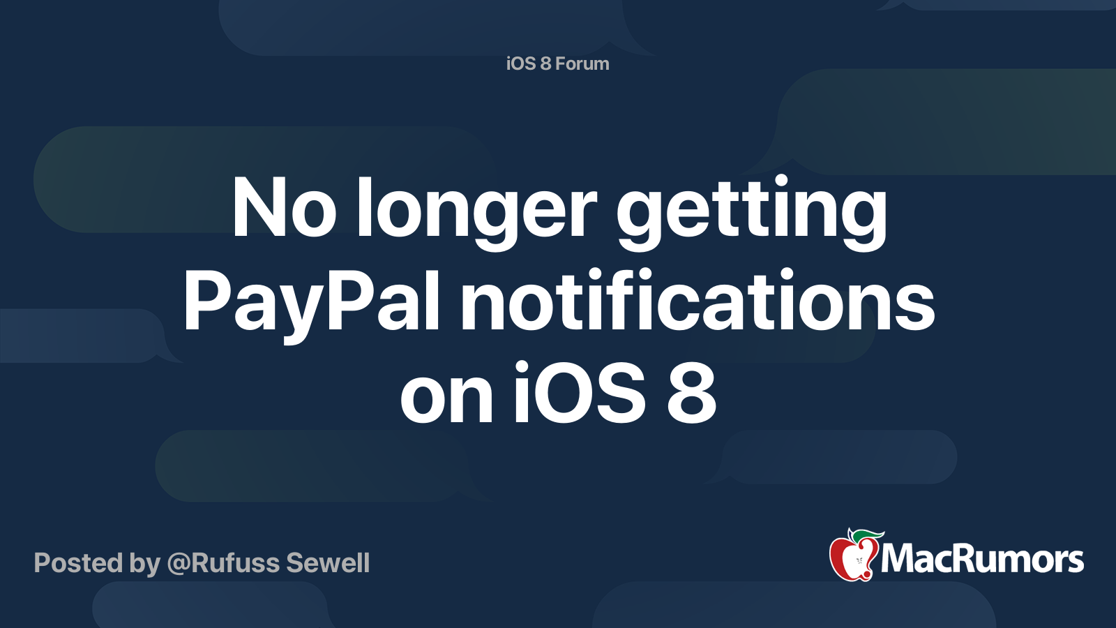 No longer getting PayPal notifications on iOS 8 | MacRumors Forums