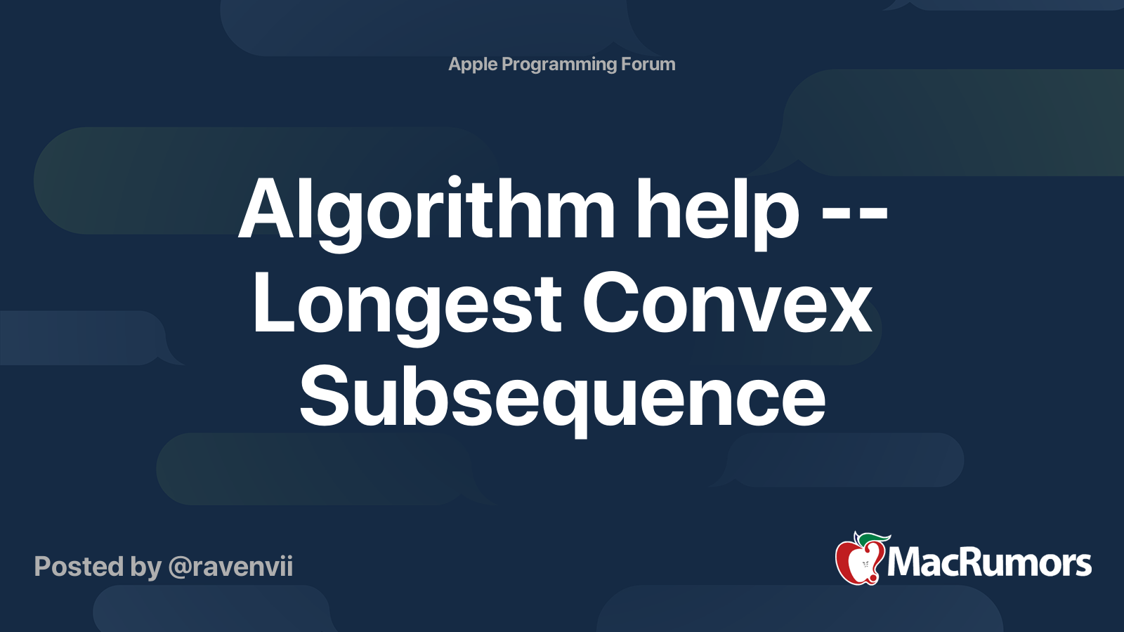 Algorithm Help Longest Convex Subsequence Macrumors Forums 