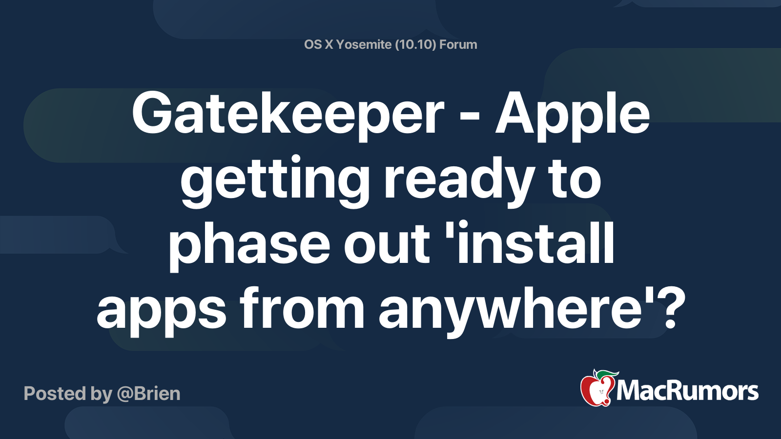 Gatekeeper - Apple getting ready to phase out 'install apps from ...