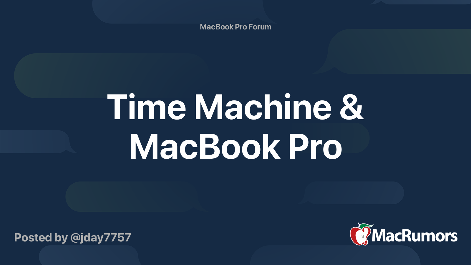 Time Machine & MacBook Pro | MacRumors Forums