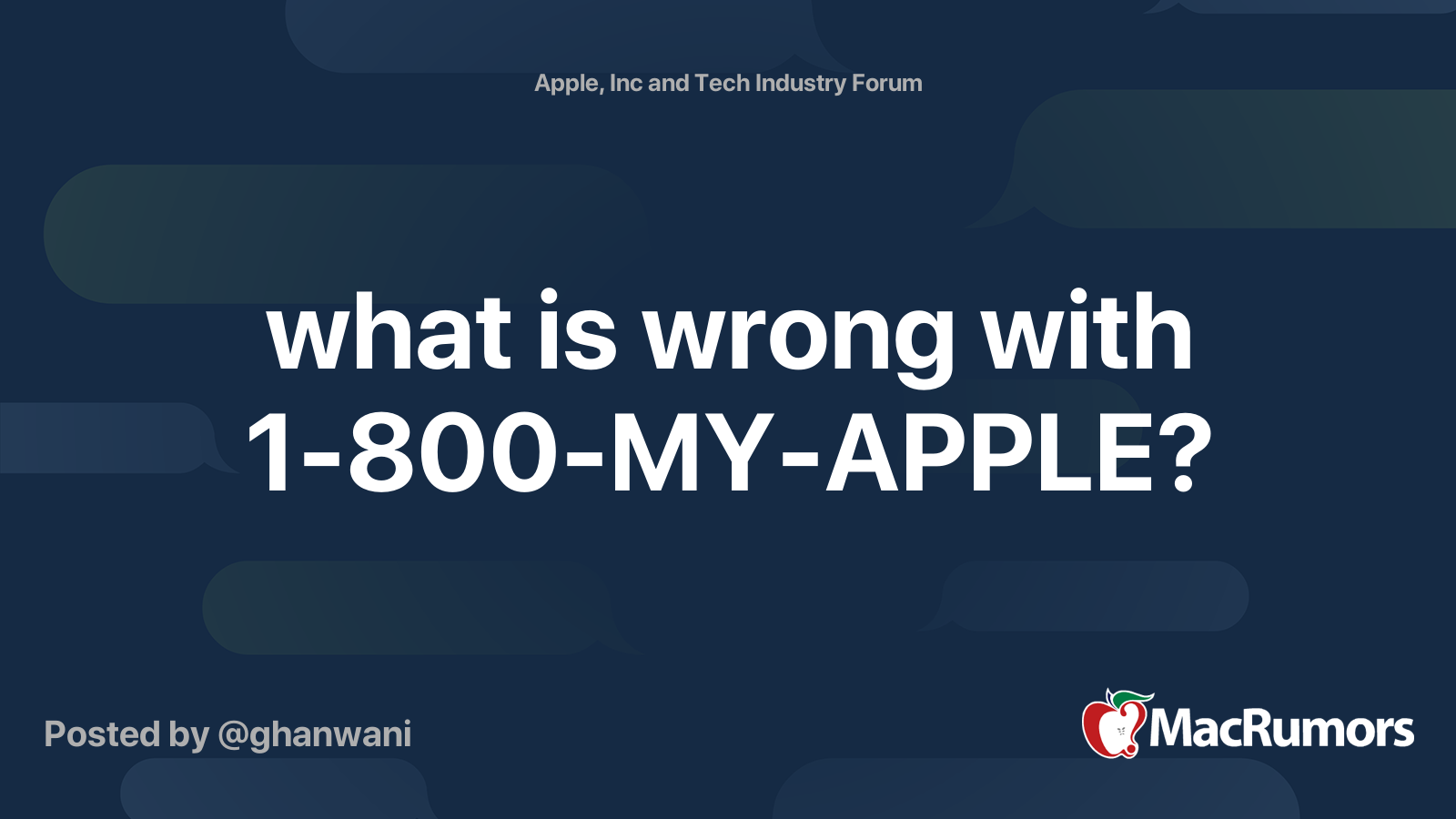 what is wrong with 1-800-MY-APPLE? | MacRumors Forums