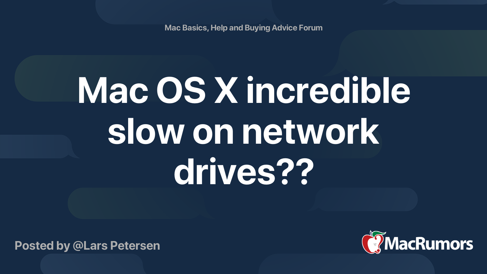 Mac OS X incredible slow on network drives?? | MacRumors Forums
