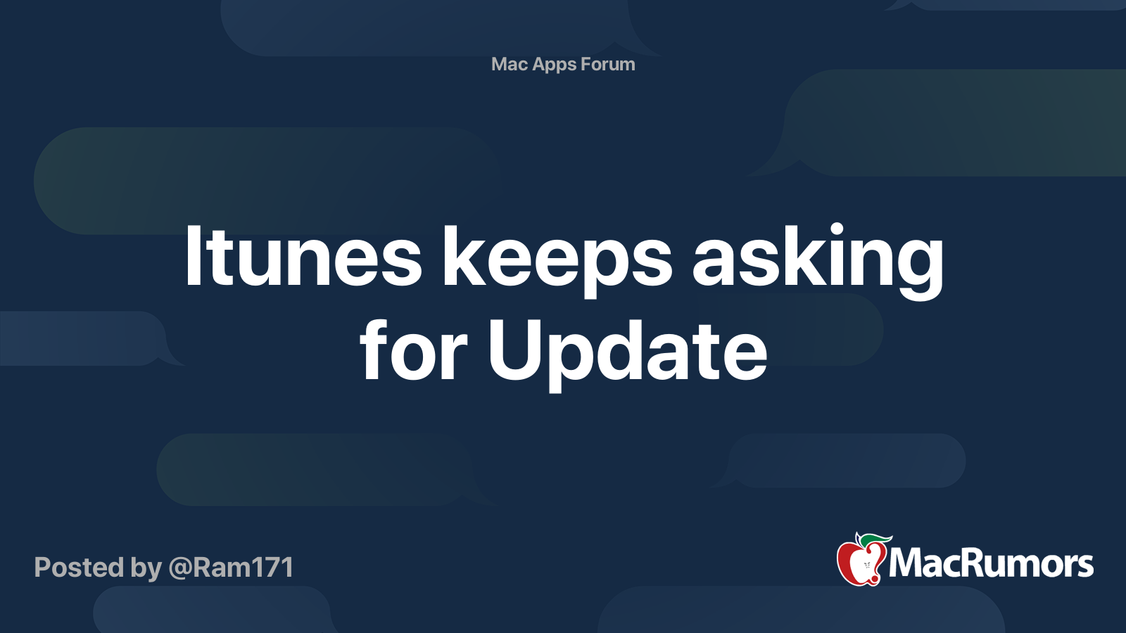 Itunes Keeps Asking For Update Macrumors Forums