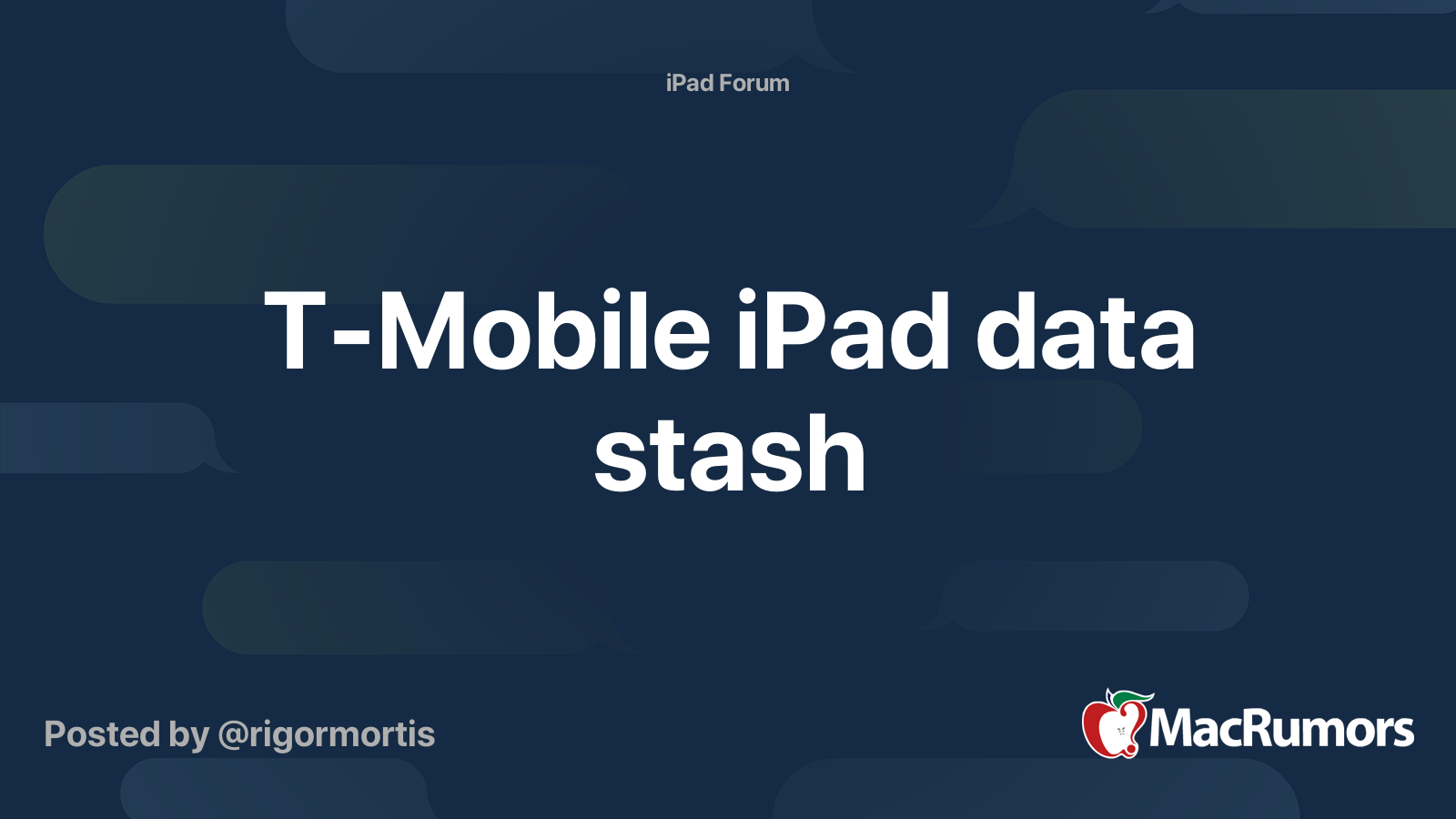 T-Mobile iPad data stash | MacRumors Forums