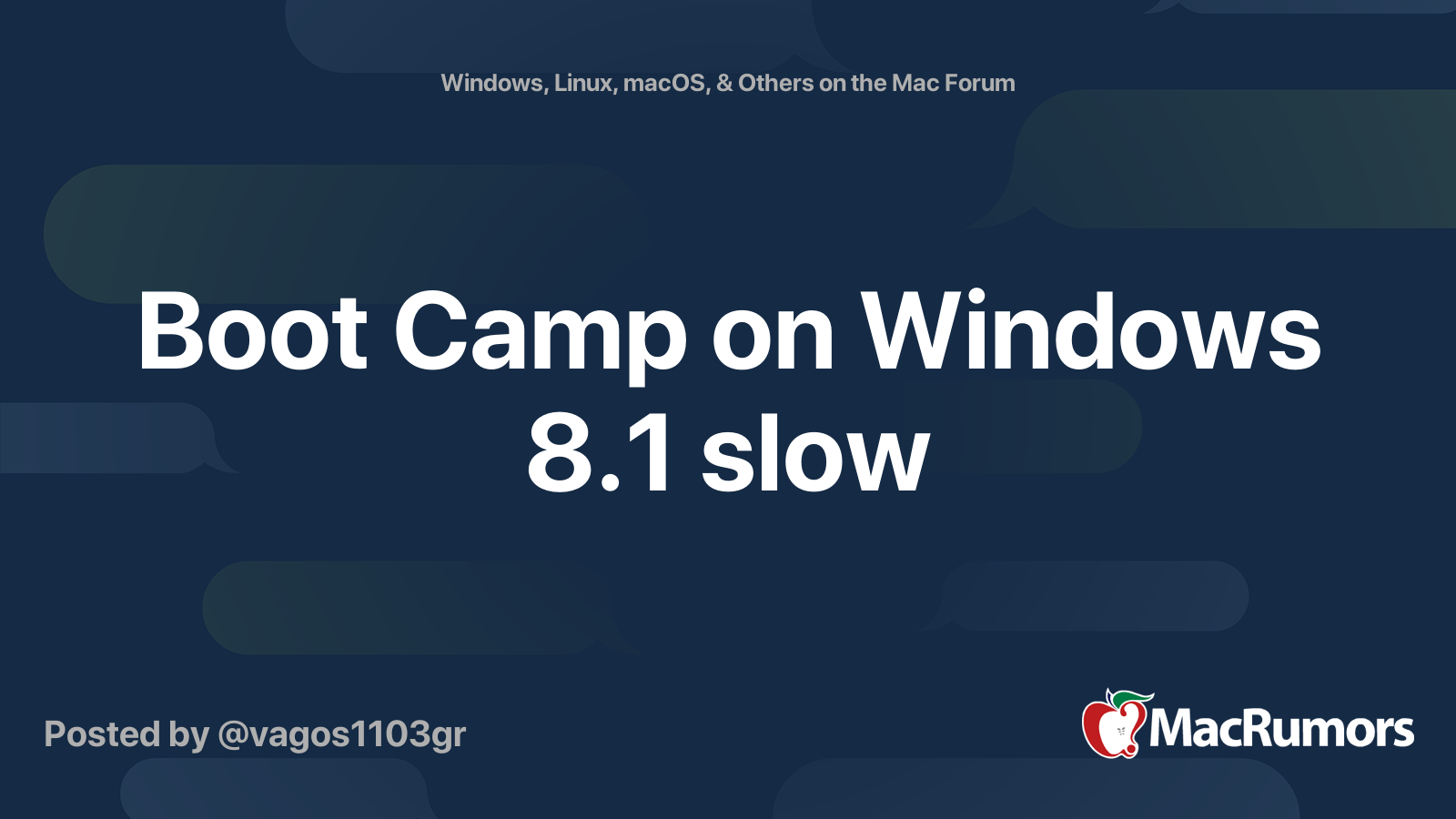 Boot Camp on Windows 8.1 slow | MacRumors Forums