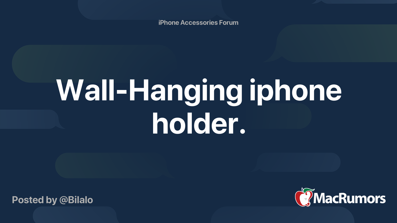 Wall-Hanging iphone holder. | MacRumors Forums