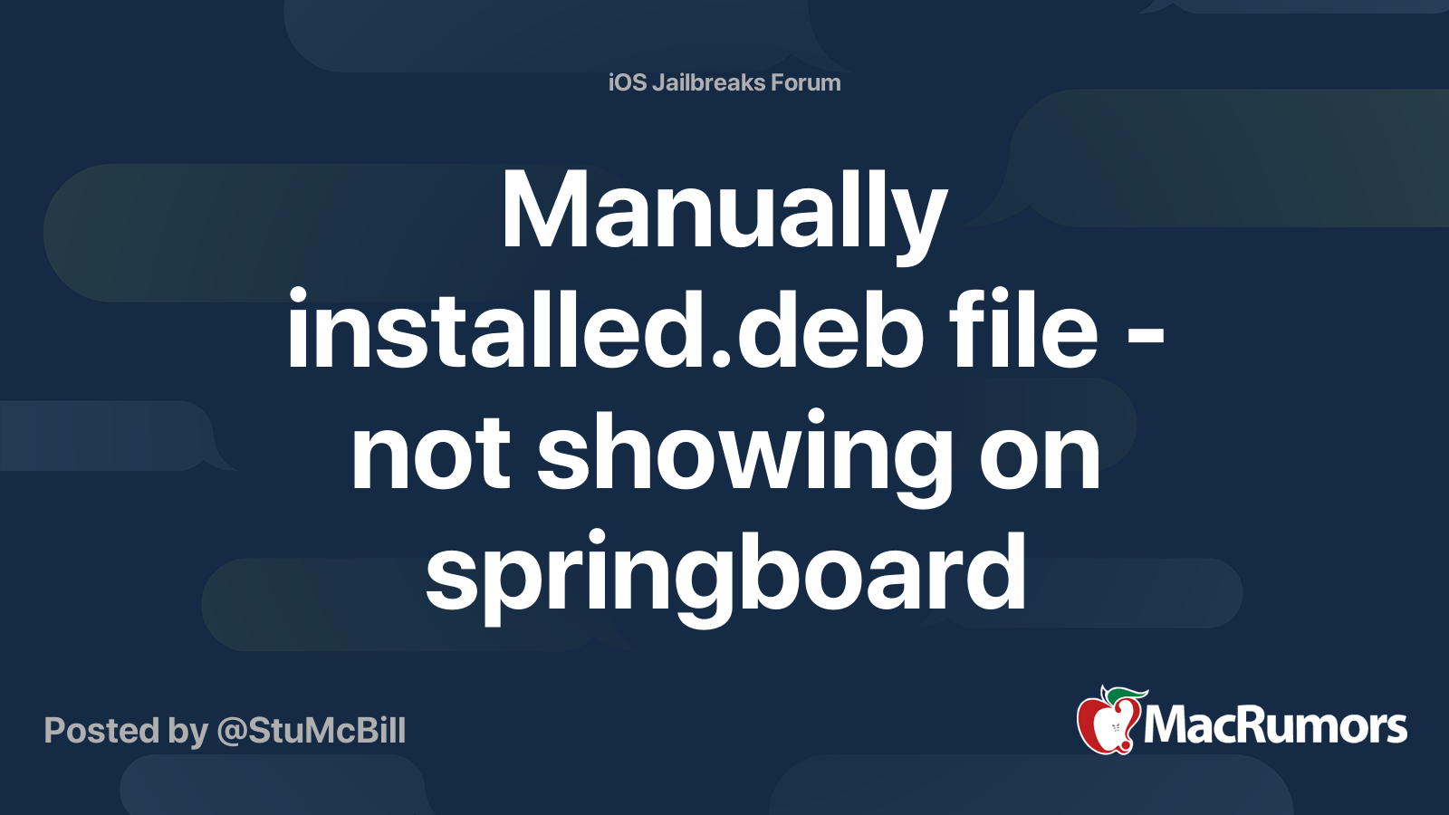 Manually installed.deb file - not showing on springboard | MacRumors Forums