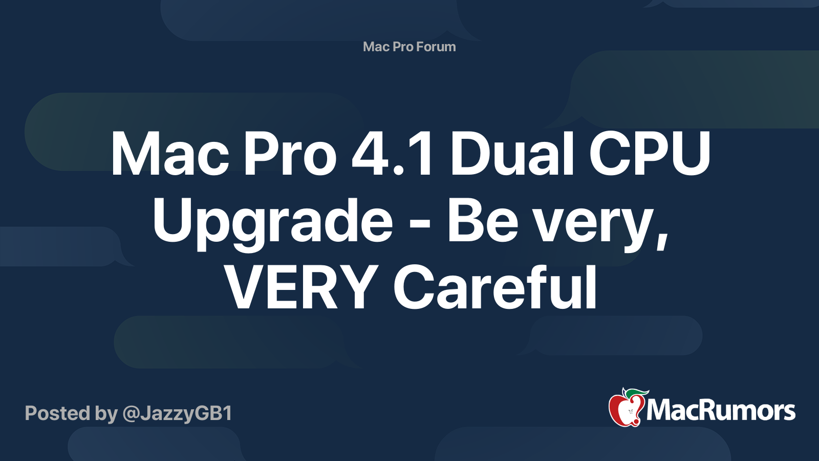 Mac Pro 4.1 Dual CPU Upgrade - Be very, VERY Careful | MacRumors Forums