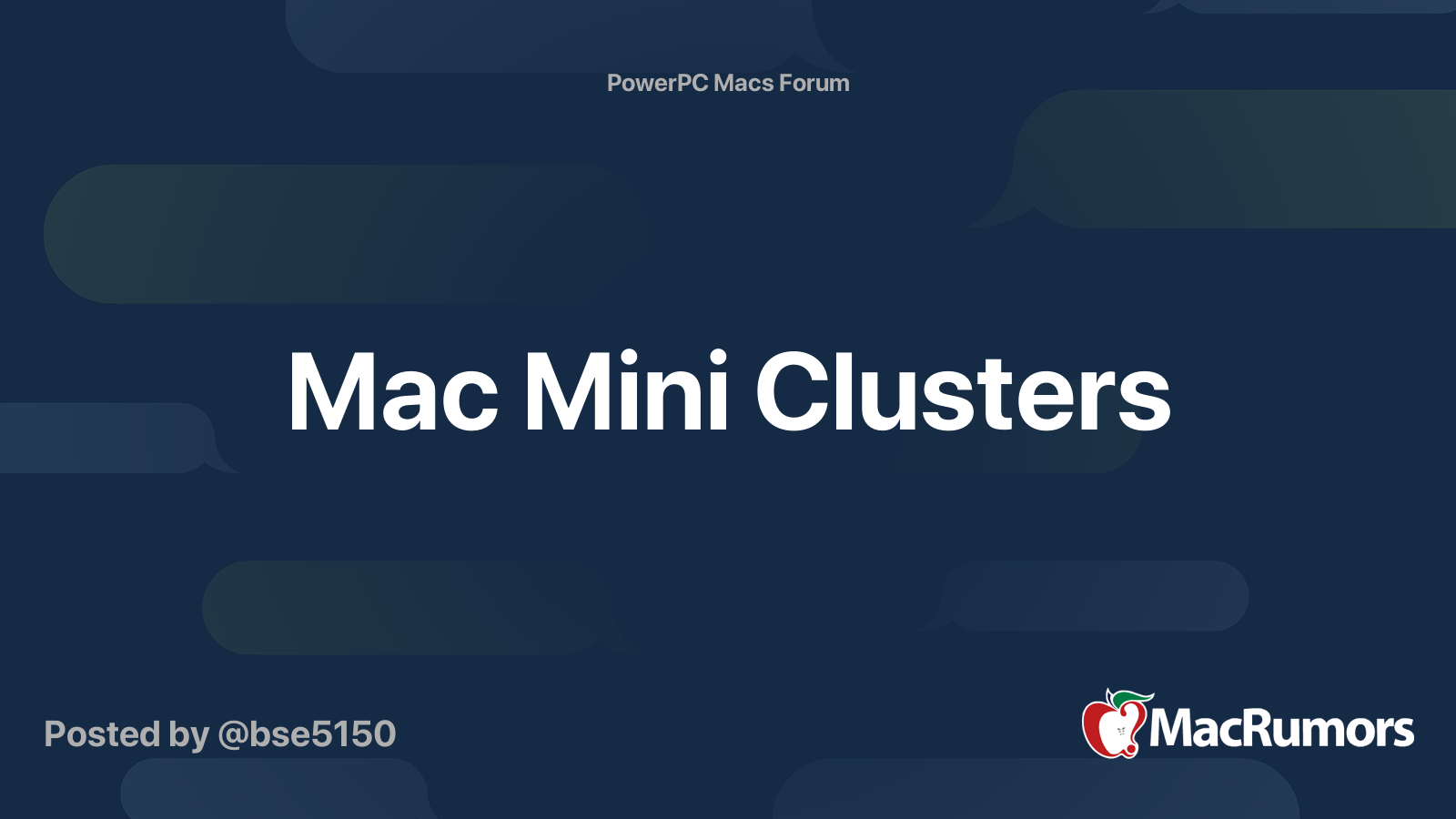 Mac Mini Clusters | MacRumors Forums