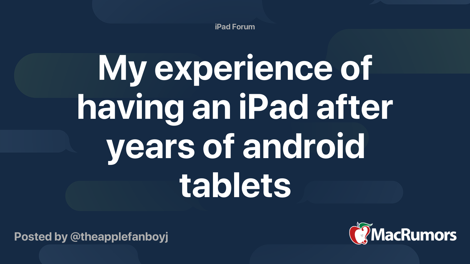 My experience of having an iPad after years of android tablets ...