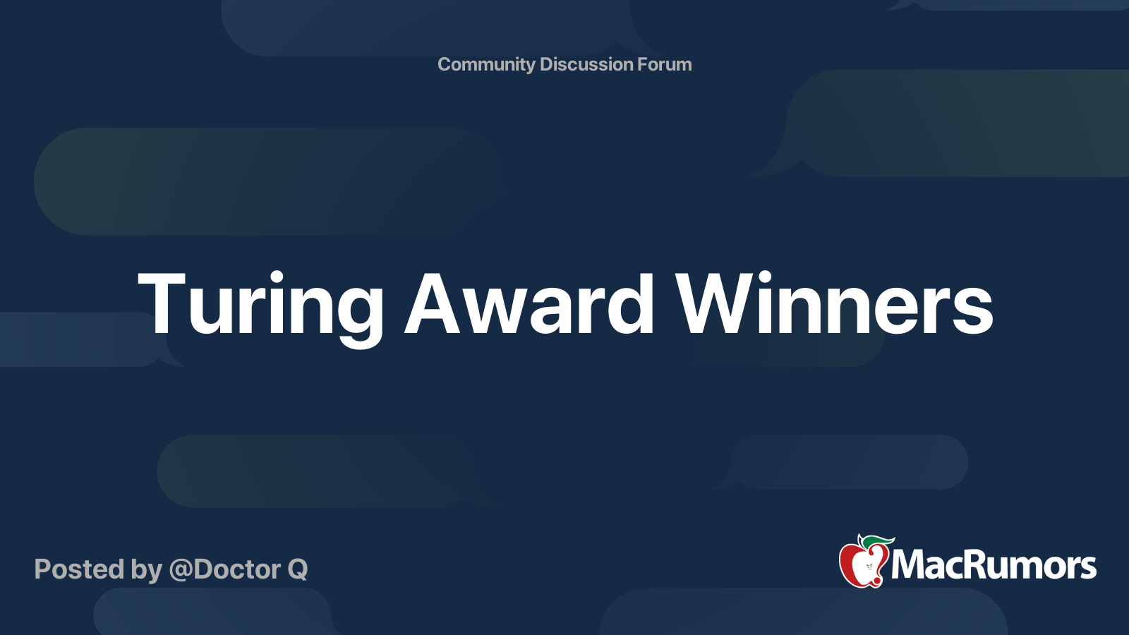 Turing Award Winners | MacRumors Forums