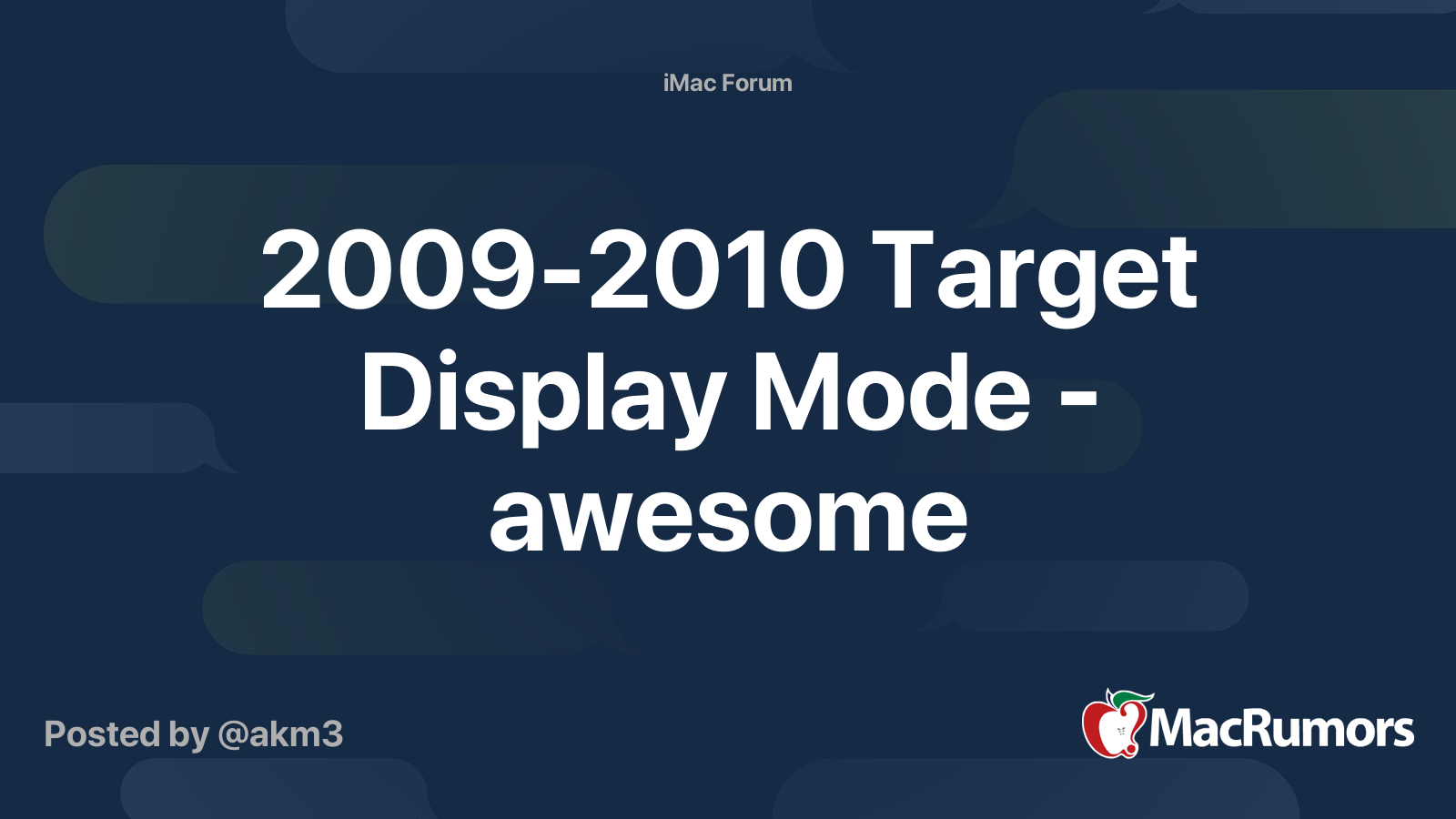 2009-2010 Target Display Mode - awesome | MacRumors Forums