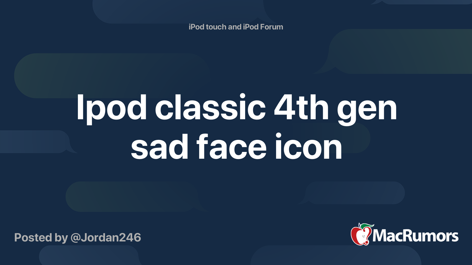 Ipod classic 4th gen sad face icon | MacRumors Forums