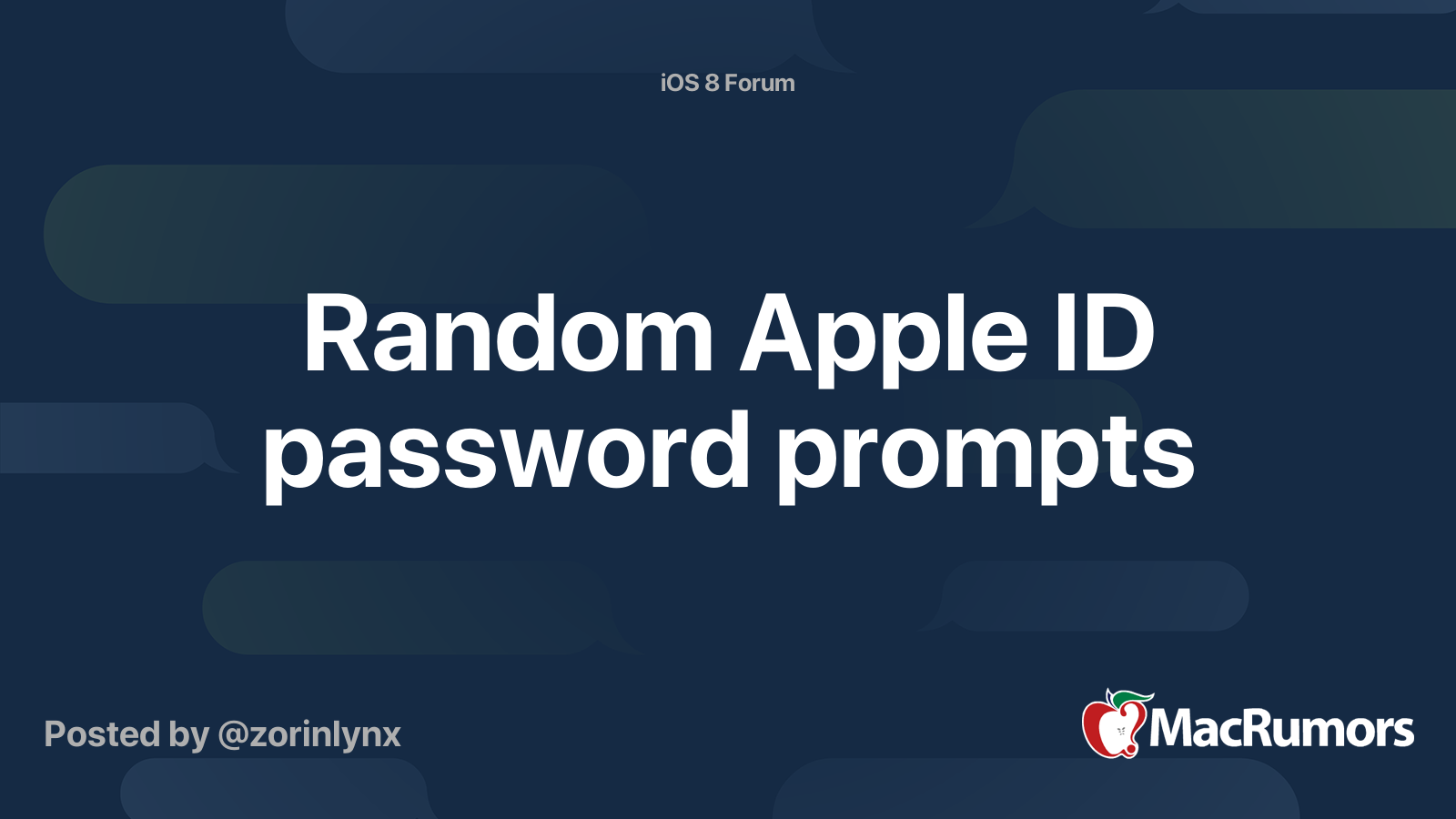 Random Apple ID password prompts | MacRumors Forums