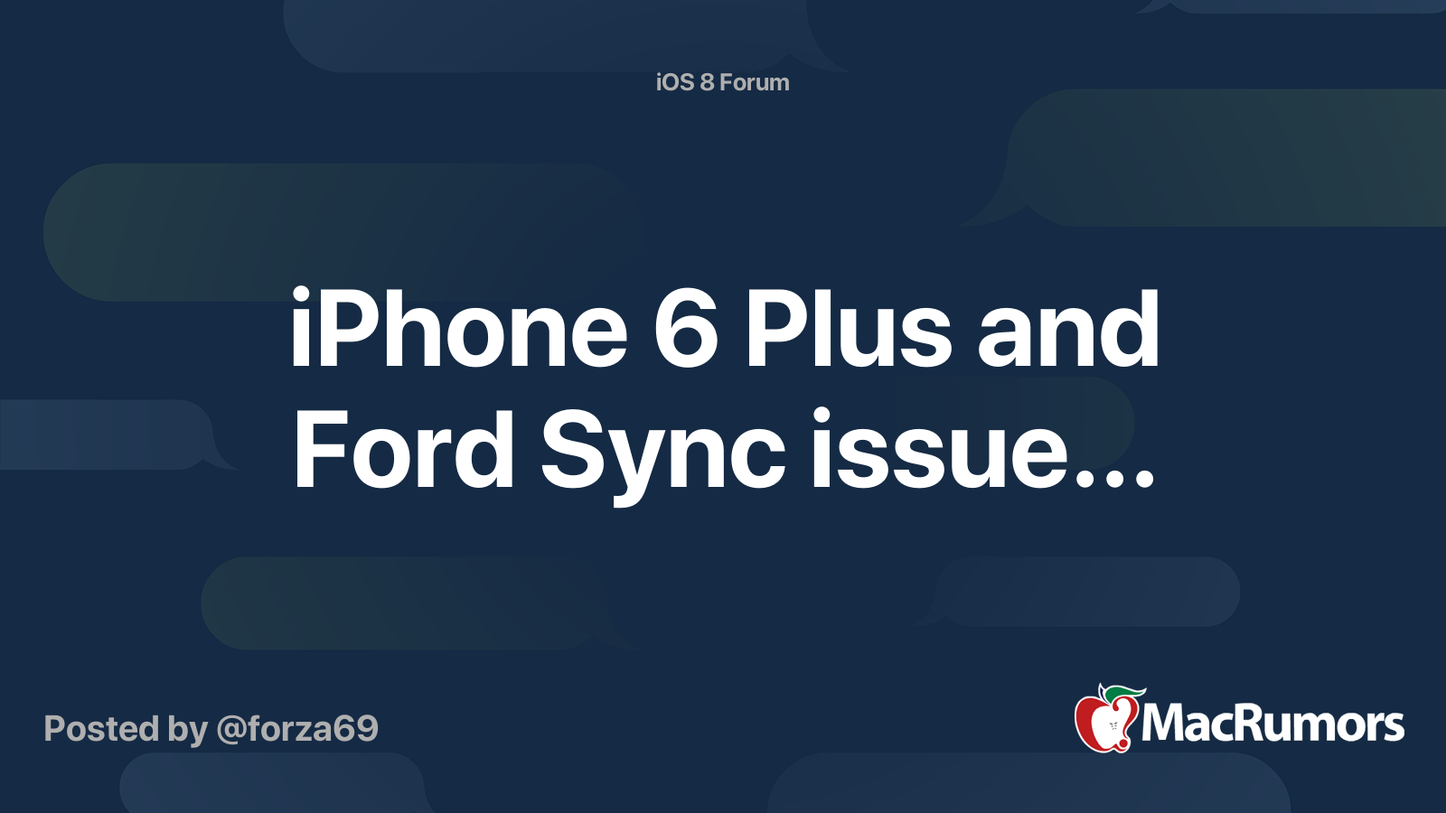 iPhone 6 Plus and Ford Sync issue... | MacRumors Forums