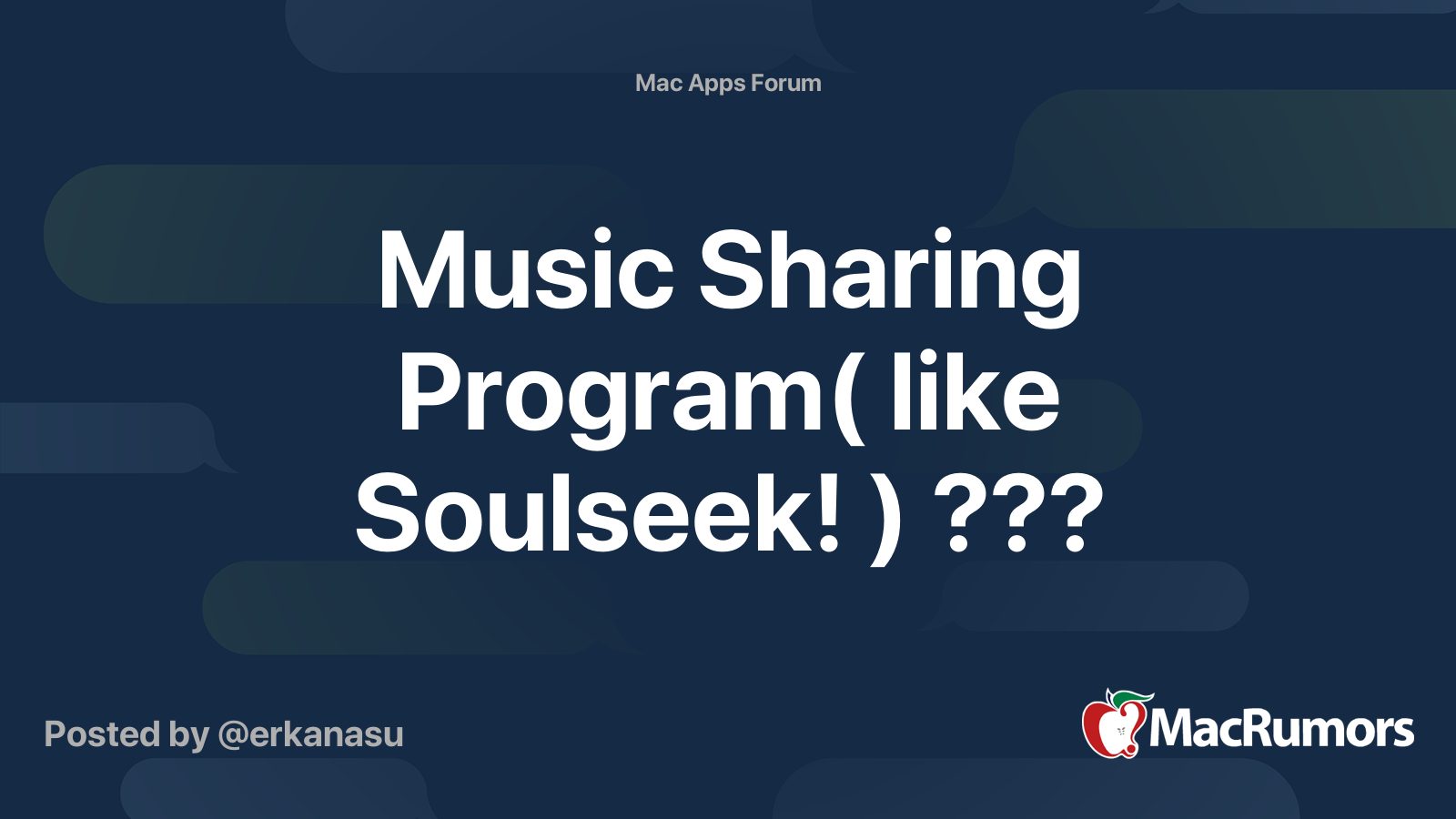 Music Sharing Program( like Soulseek! ) ??? | MacRumors Forums