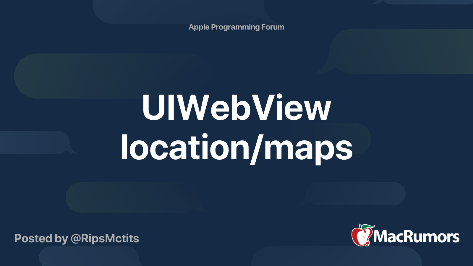 UIWebView location/maps | MacRumors Forums