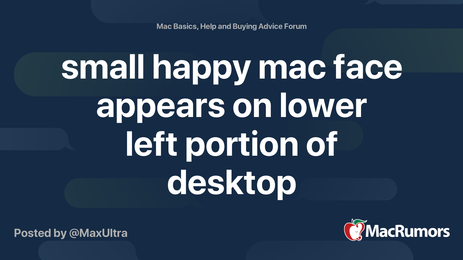 small happy mac face appears on lower left portion of desktop ...