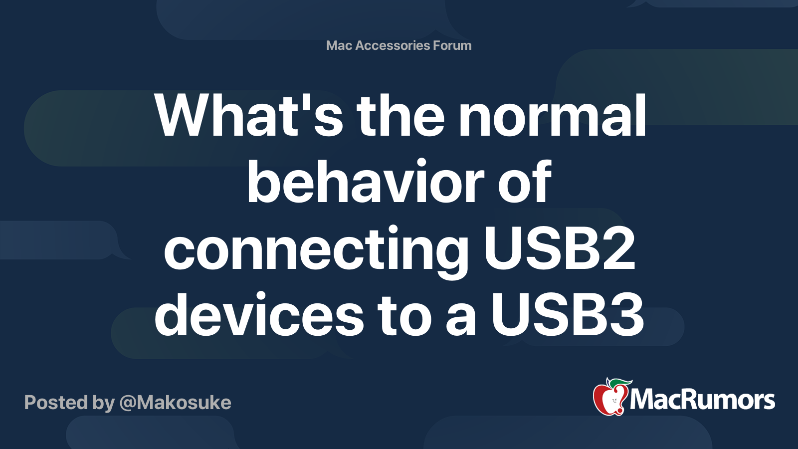 What's the normal behavior of connecting USB2 devices to a USB3 hub? | MacRumors Forums