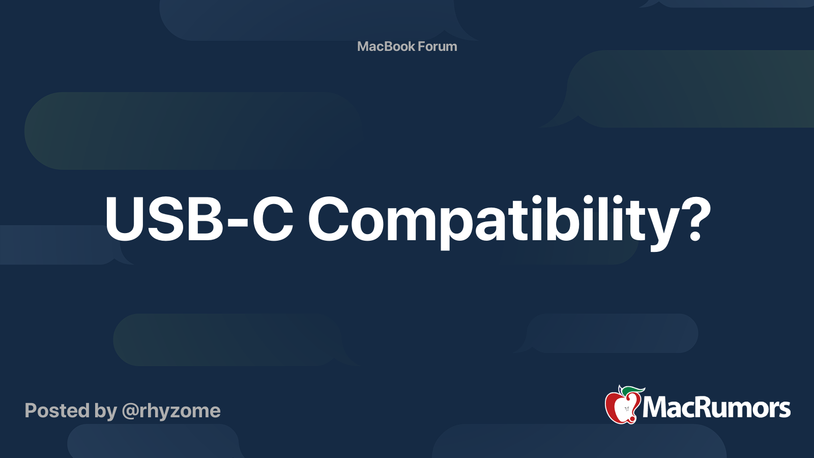 USB-C Compatibility? | MacRumors Forums