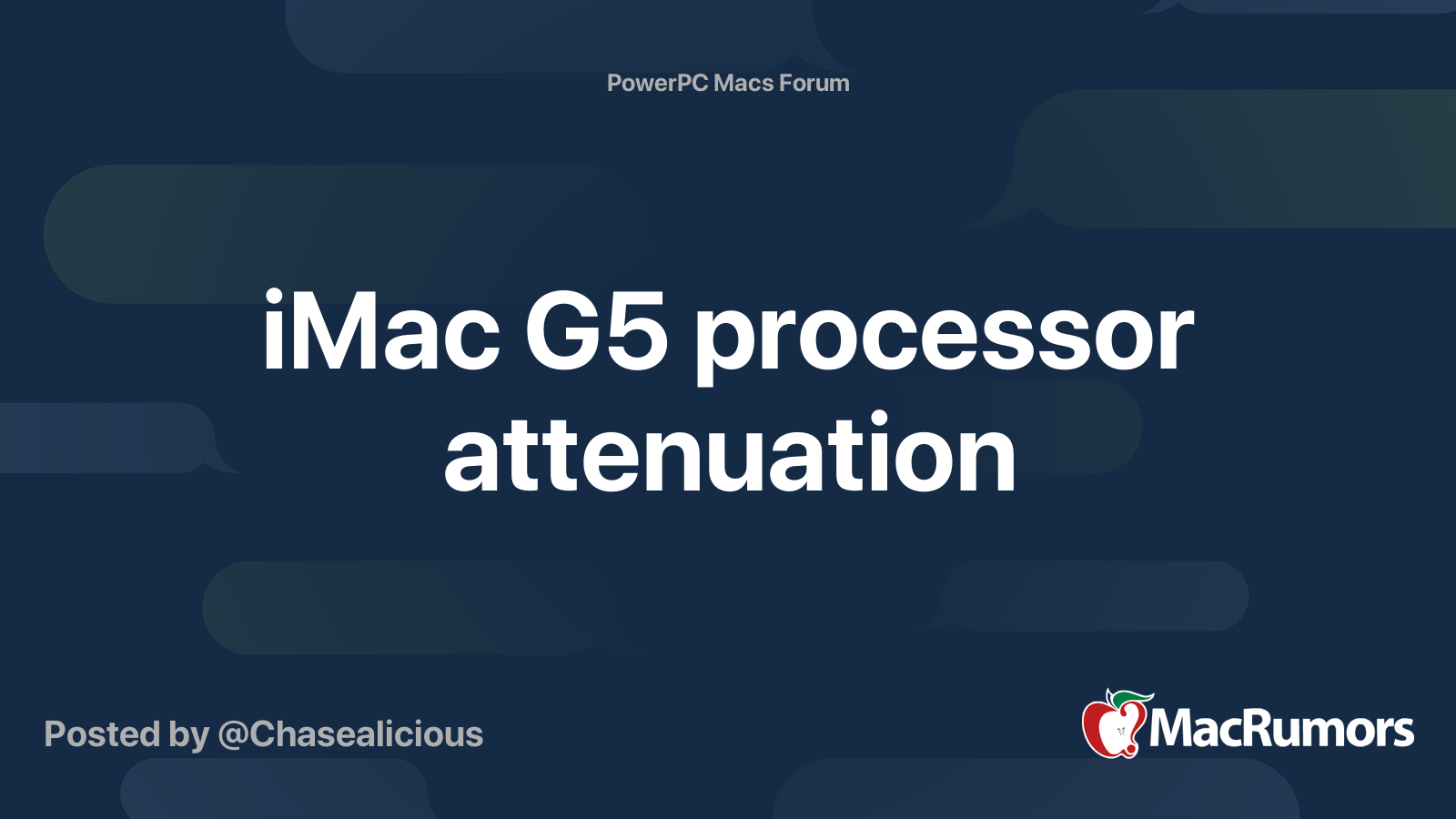 iMac G5 processor attenuation | MacRumors Forums
