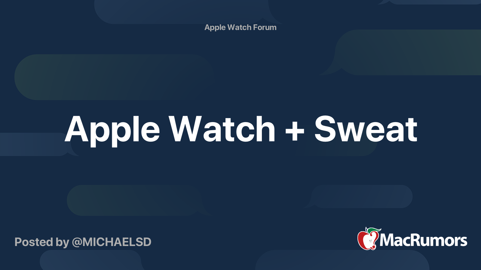 Apple Watch + Sweat | MacRumors Forums