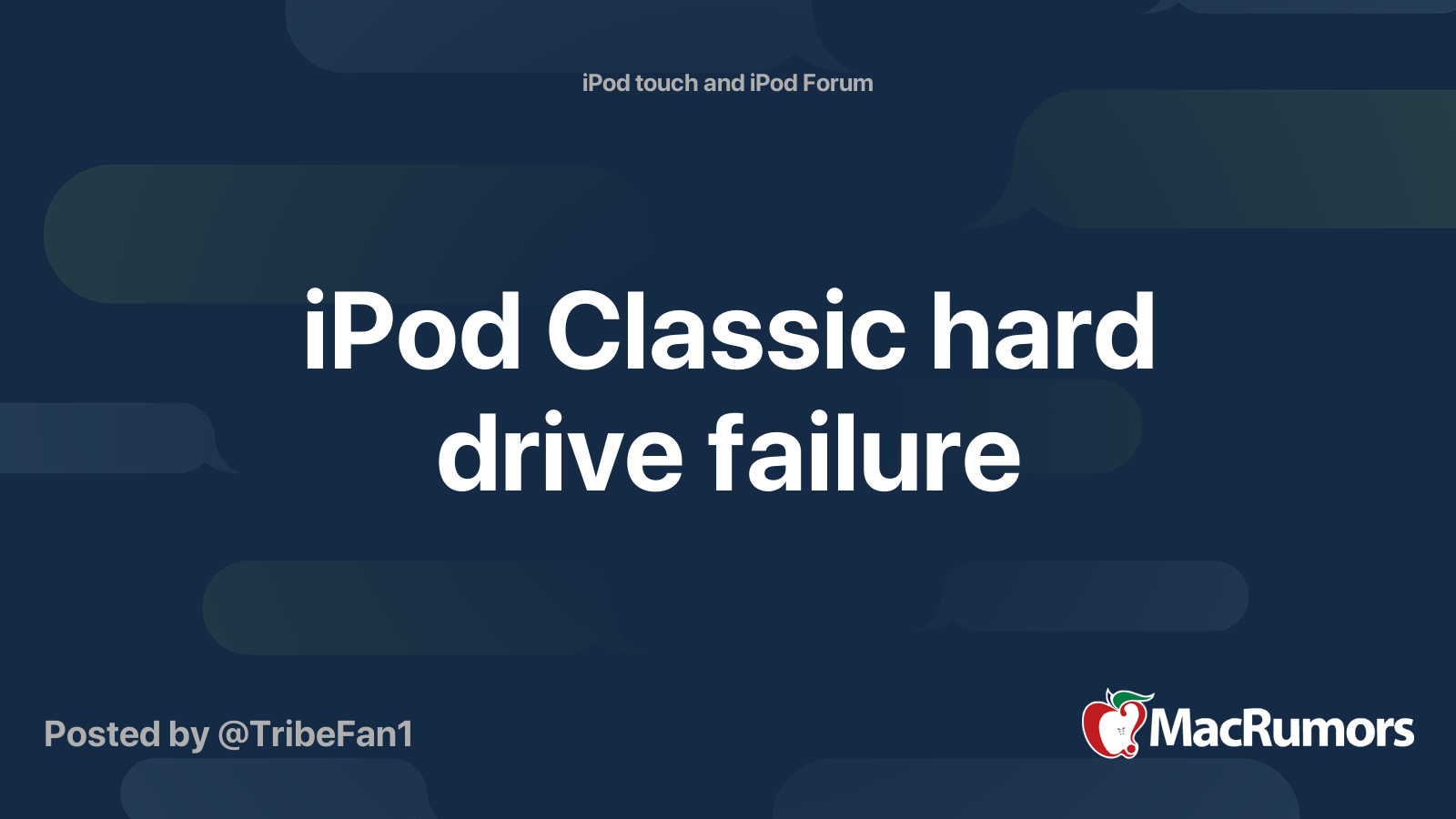 iPod Classic hard drive failure | MacRumors Forums