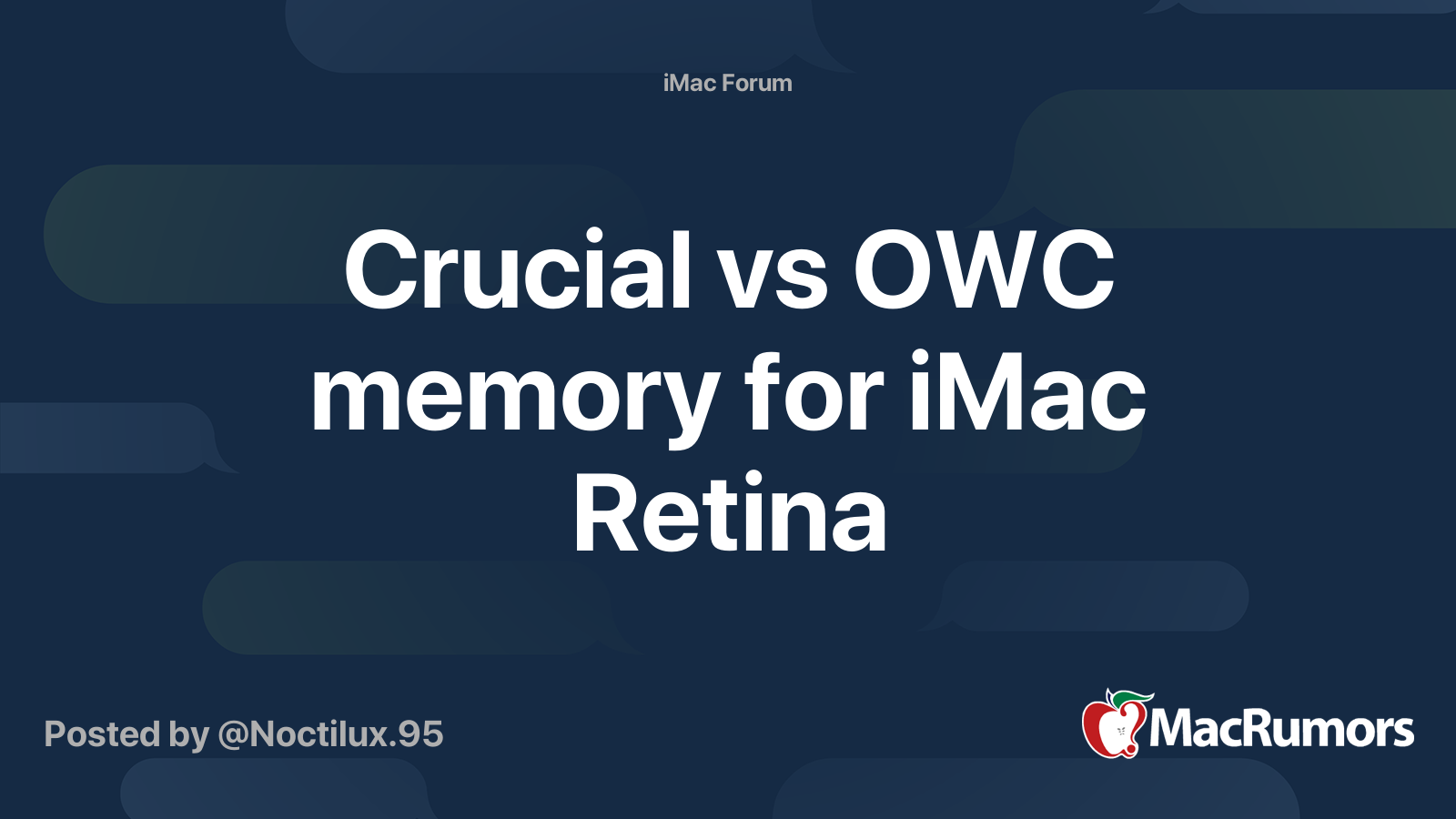 Crucial vs OWC memory for iMac Retina | MacRumors Forums