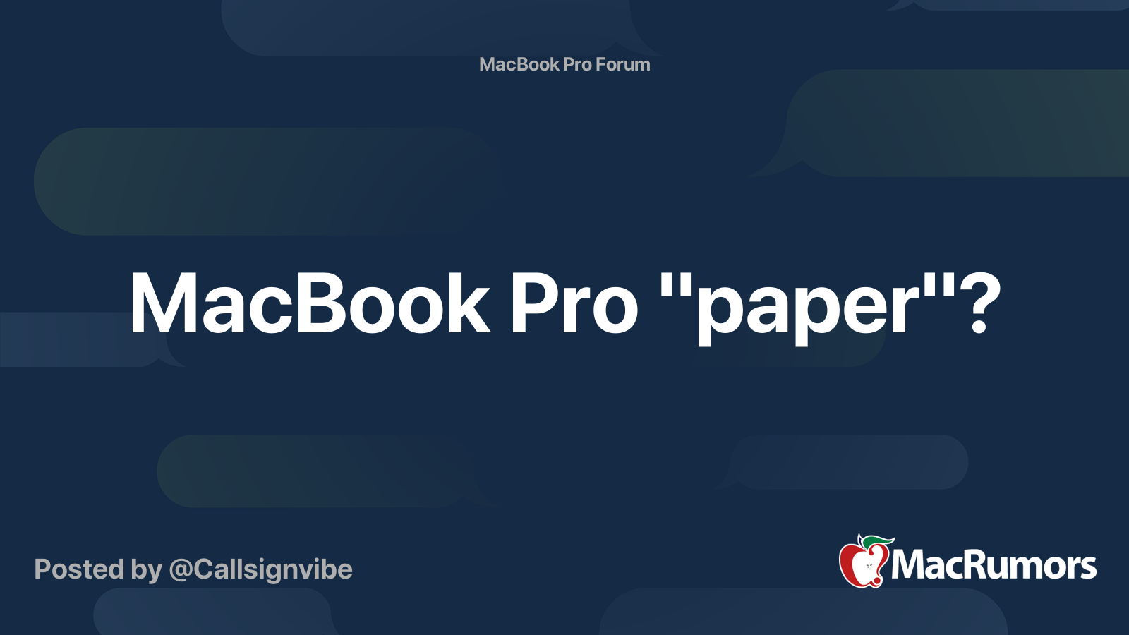 MacBook Pro "paper"? | MacRumors Forums
