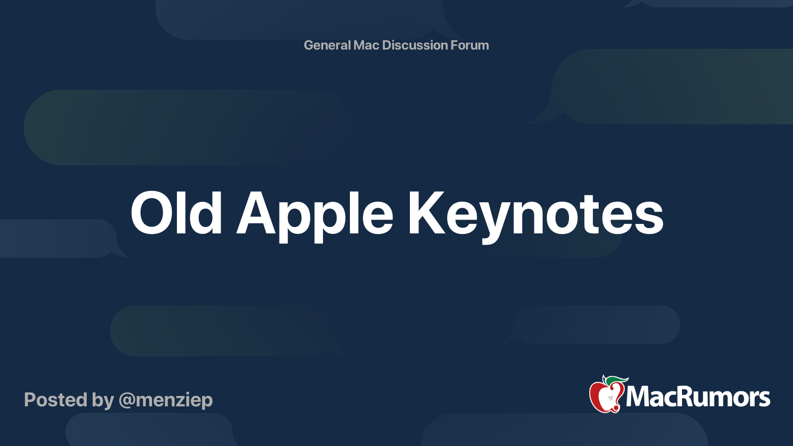 Old Apple Keynotes | MacRumors Forums