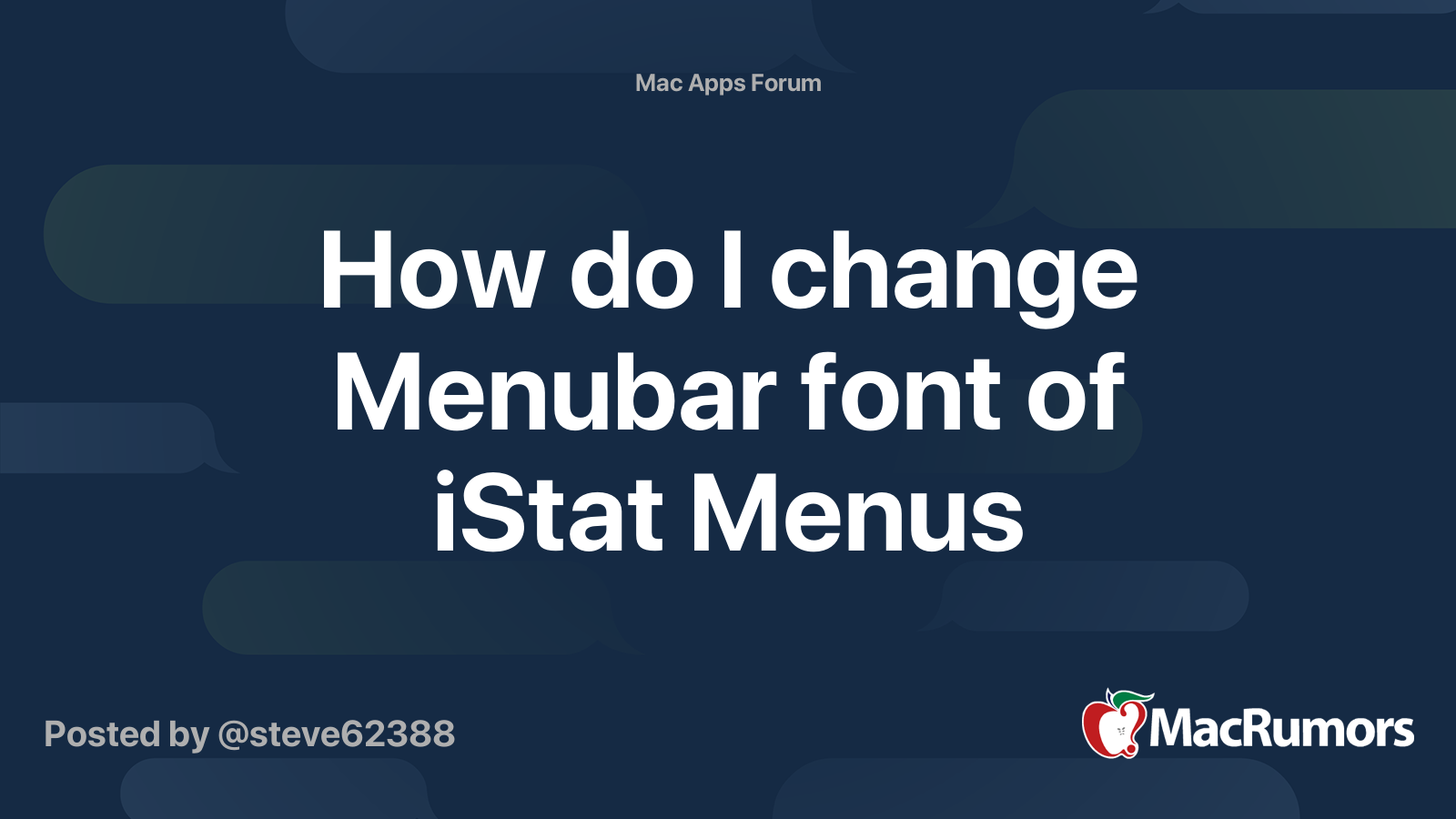 How do I change Menubar font of iStat Menus | MacRumors Forums