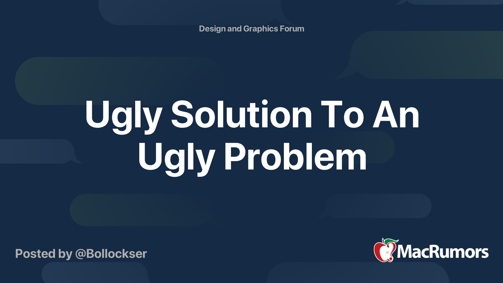 Ugly Solution To An Ugly Problem | MacRumors Forums